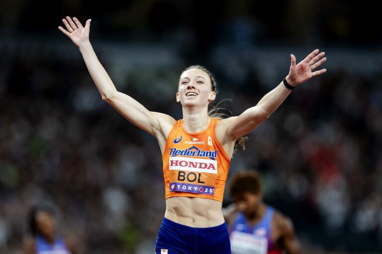 Golden girl: Femke Bol retains world 400 metres hurdles title ...